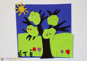 Tableau de feutrine réutilisable : l'arbre des saisons
