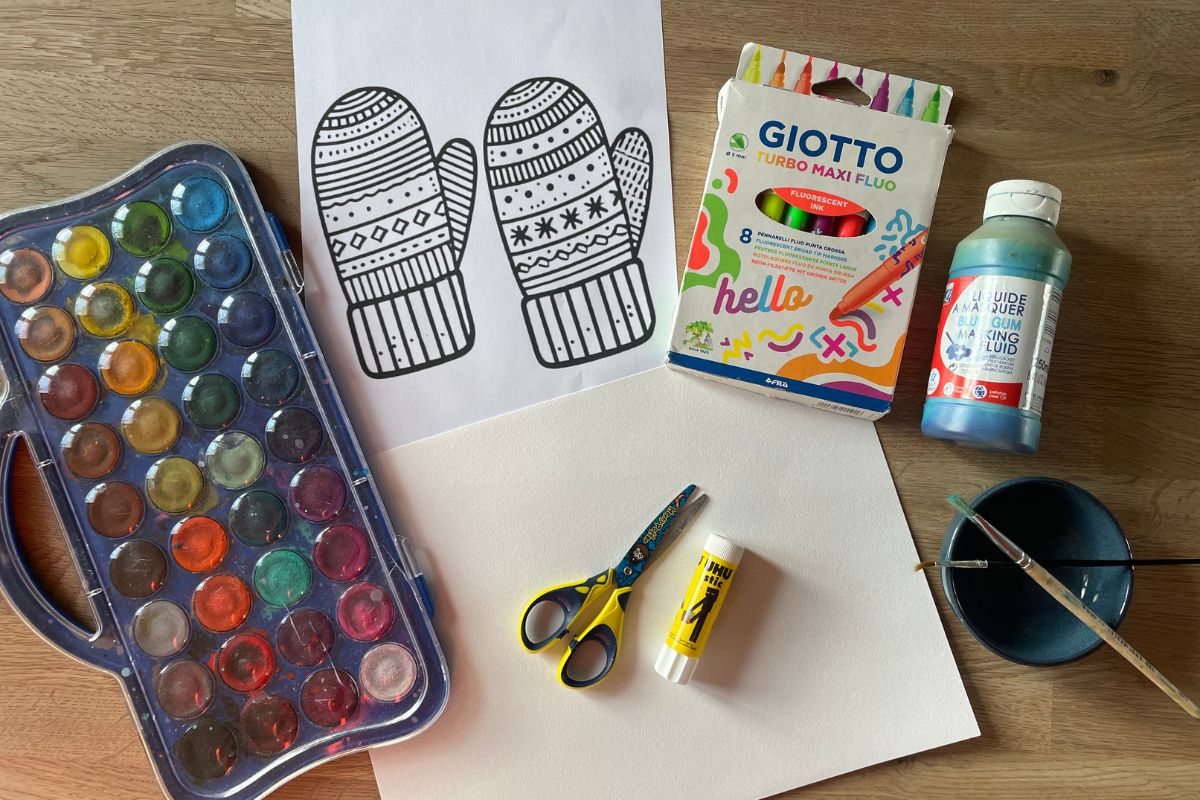Activité enfant : flocons et moufles avec drawing gum